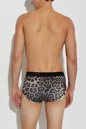 TOM FORD Cotton Briefs With Animal Print Motif