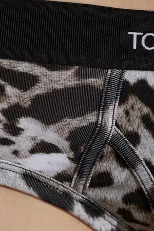TOM FORD Cotton Briefs With Animal Print Motif