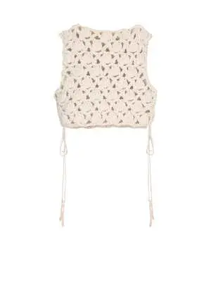Balmain Crochet Top - Beige