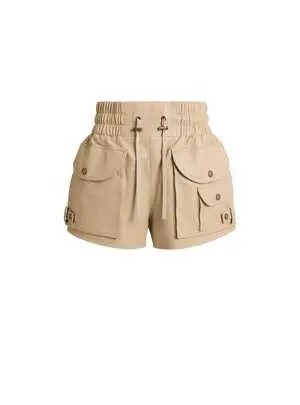 Balmain Lambskin Utility Shorts - Beige