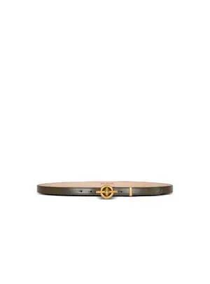 Balmain Smooth Leather T-bar Belt - Green
