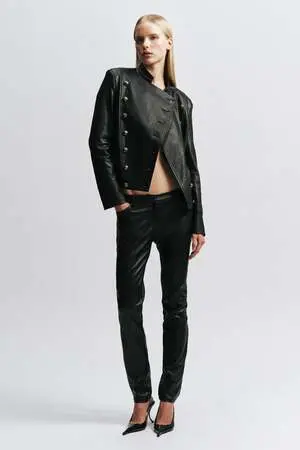 Bardot Jollie Vegan Leather Tapered Leg Trousers