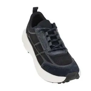 Emporio Armani Mesh Sneakers With Suede Accents