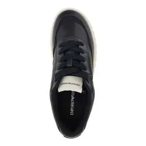 Emporio Armani Leather Sneakers With Side Logo