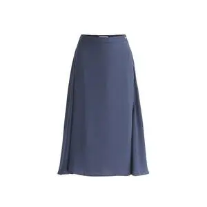PAISIE Asymmetric Hem Skirt In Navy - Blue