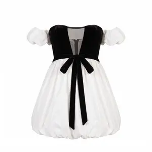 CLERESTORY Bijou Off-the-shoulder Velvet Bodice Dress With Bubble Skirt