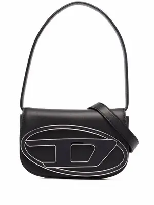 DIESEL® 1dr" Leather Shoulder Bag - Black