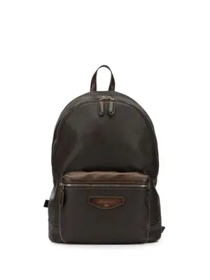 Santoni Leather Backpack - Brown