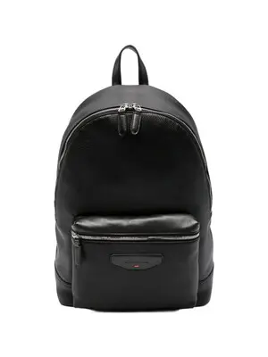 Santoni Leather Backpack - Black