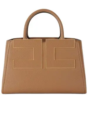 Elisabetta Franchi Handheld Bag With Gold Tone Detail - Brown