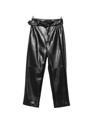 TWINSET Leather Belted Wide-leg Trousers