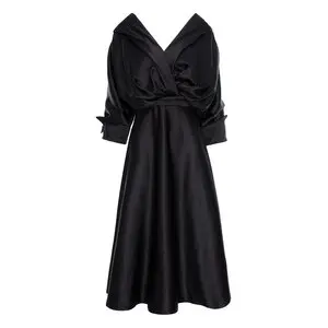 ACOB À PORTER Draped Flare Midi Dress - Black