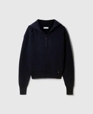 Stella McCartney Recycled Cashmere Ribbed Turtleneck Jumper - Navy