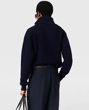 Stella McCartney Recycled Cashmere Ribbed Turtleneck Jumper - Navy