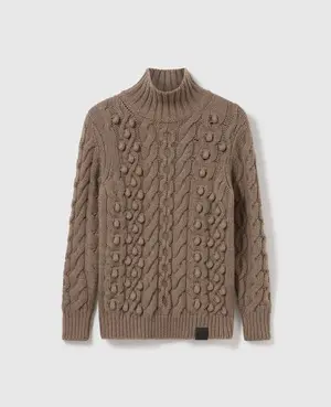 Stella McCartney Textured Cable Knit Turtleneck Jumper