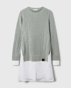 Stella McCartney Hybrid Knit Shirt Jumper Dress - 1464