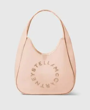 Stella McCartney Logo Mesh Large Hobo Bag - Blush