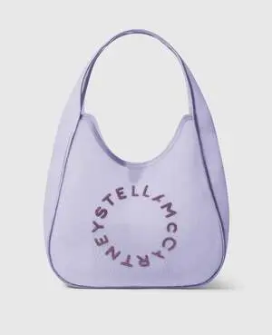 Stella McCartney Logo Mesh Large Hobo Bag - Grape