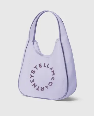 Stella McCartney Logo Mesh Large Hobo Bag - Grape