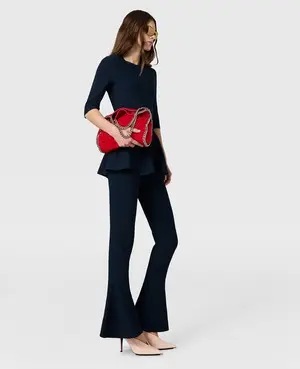 Stella McCartney Compact Knit Peplum Top - Navy