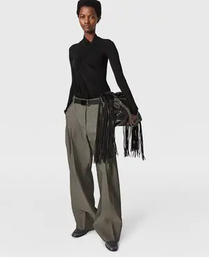 Stella McCartney Crepe Jersey Draped Bodysuit - Black