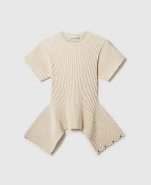 Stella McCartney Peplum Knit T-shirt - Ivory