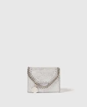 Stella McCartney Falabella Metallic Tri-fold Wallet - Silver