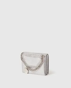 Stella McCartney Falabella Metallic Tri-fold Wallet - Silver