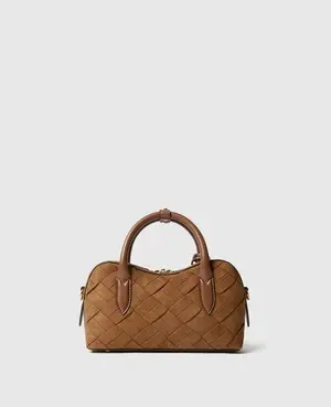 Stella McCartney Ryder Woven Suede-effect Crossbody Bag