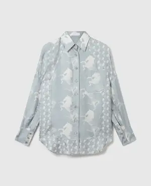 Stella McCartney Horse Print Silk Shirt