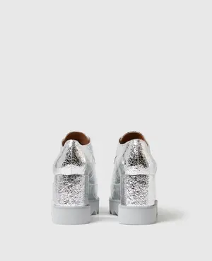 Stella McCartney Elyse Metallic Crackled Platform Shoes
