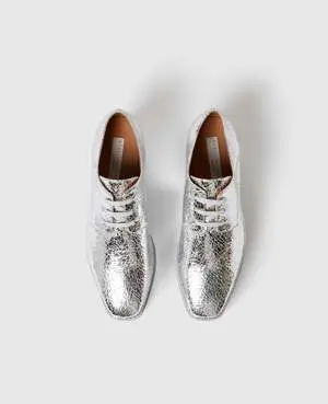 Stella McCartney Elyse Metallic Crackled Platform Shoes