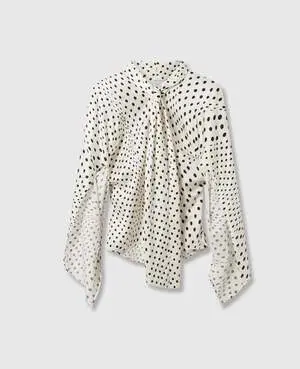 Stella McCartney Tie-neck Polka Dot Viscose Shirt