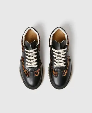 Stella McCartney S-wave Sport Leopard Print Velvet Sneakers
