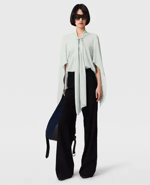 Stella McCartney Tie-neck Silk Shirt - Mint