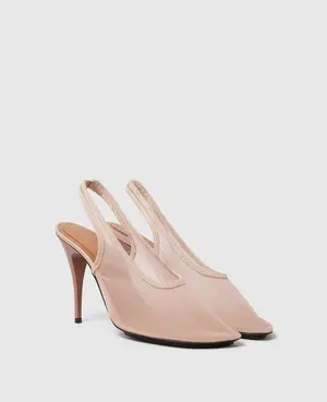 Stella McCartney Slingback Stretch Mesh Pumps - Blush