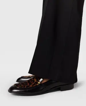 Stella McCartney Brushed Loafers With Leopard Velvet - Black/leopard