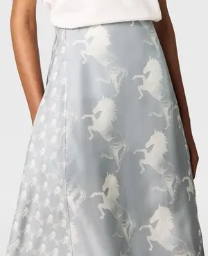 Stella McCartney Horse Print Silk Midi Skirt - 4092