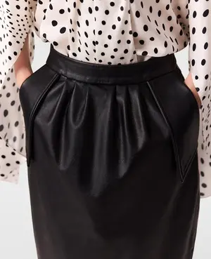 Stella McCartney Vegan Leather Midi Skirt
