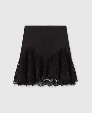 Stella McCartney Lace-trimmed Satin Skirt