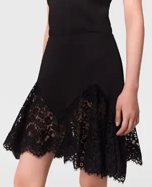 Stella McCartney Lace-trimmed Satin Skirt