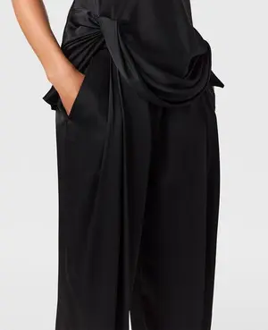 Stella McCartney Pleated Straight Satin Trousers