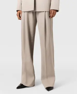 Stella McCartney Pleated Straight Wool Trousers