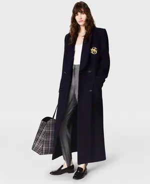 Stella McCartney Crest-embroidered Wool Coat