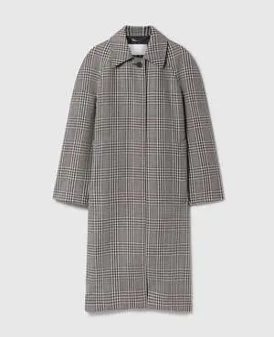 Stella McCartney Checked Belted Wool Coat - Grey