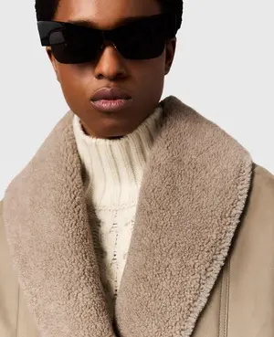 Stella McCartney Vegan Suede Plush-trimmed Jacket
