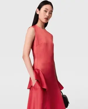 Stella McCartney Draped Satin Midi Dress - Red