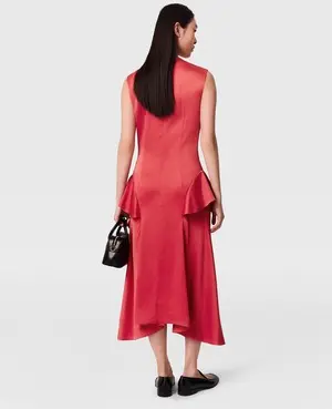Stella McCartney Draped Satin Midi Dress - Red
