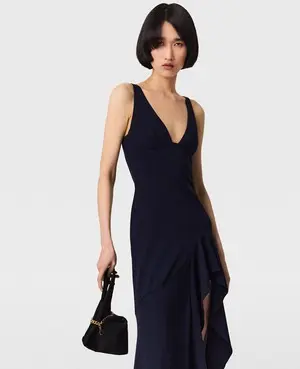 Stella McCartney Frill Slit Evening Gown