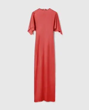 Stella McCartney Handkerchief Sleeve Satin Maxi Dress